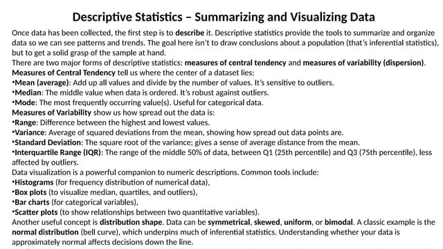 Descriptive Statistics– Summarizing and Visualizing Data.pptx Descriptive Statistics– Summarizing and Visualizing Data.pptx
