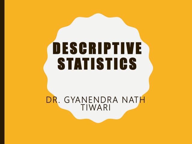 Data Analysis: Descriptive Statistics | PPTX