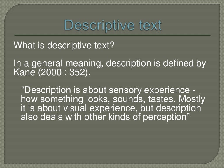 Descriptive text