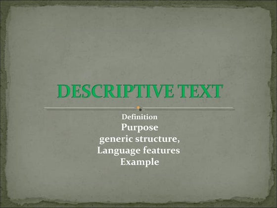 Speaking Skill - Descriptive Text (Describing Animal) | PPTX