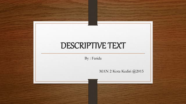 Descriptive text (describing people) | PPTX