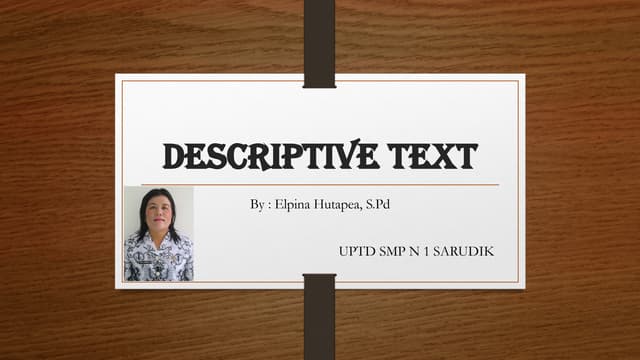 Descriptive text (describing people) | PPTX