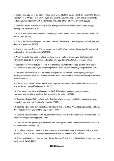 40 topic speaking | PDF