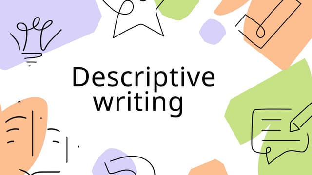 Year 7 Week 1 - Descriptive writing.pptx