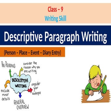 Descriptive Writing Class 9 For NCERT English Grammar | PPTX