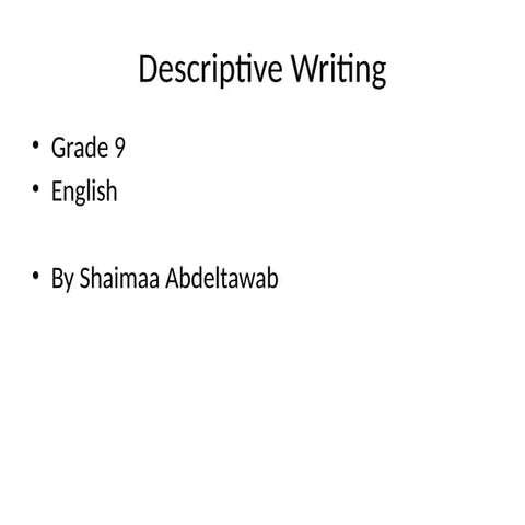 Year 7 Week 1 - Descriptive writing.pptx