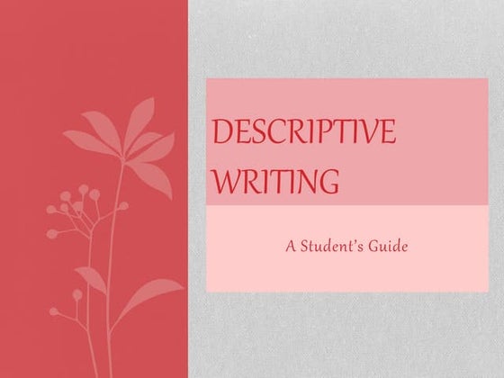 Introduction to descriptive writing | PPSX