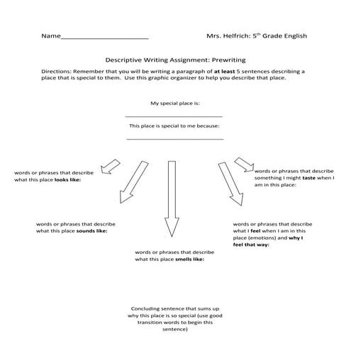 Descriptive writing prewriting | PDF