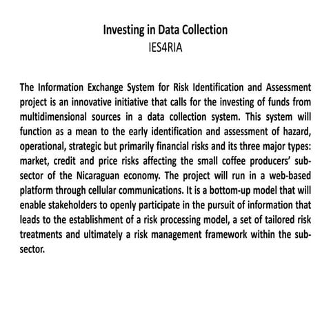 Finance 4 Development / Artifact Description: Investing in Data ...