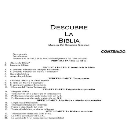 Descubre la Biblia | PDF