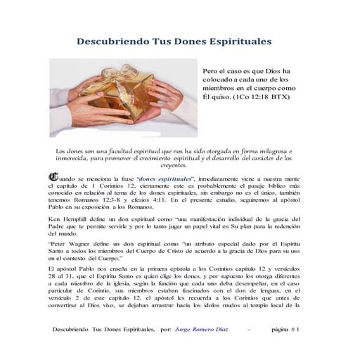 Descubriendo Tus Dones Espirituales | PDF