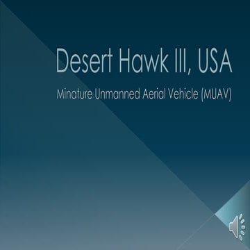 Desert hawk iii minature unmanned aerial vehicle (muav), united states ...