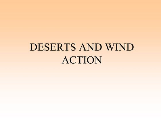 Geological action of wind | PPT | Geology | Science