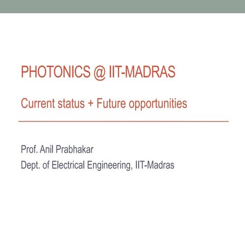 Photonics @ IITM | PPT