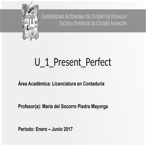 We use the Present Perfect to say that an action started at an ...