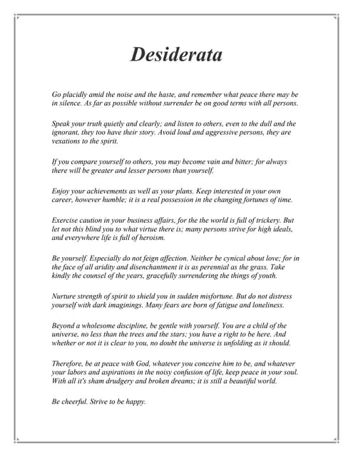 Desiderata | PPTX