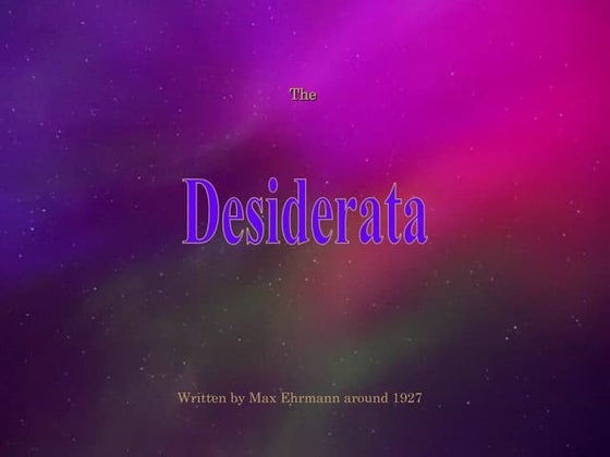 Desiderata | PPTX