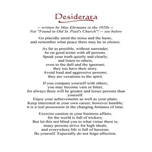 Desiderata | DOC