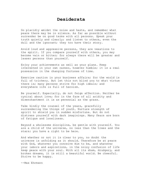 Desiderata | PPTX