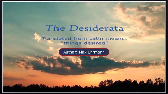 Desiderata | PPTX