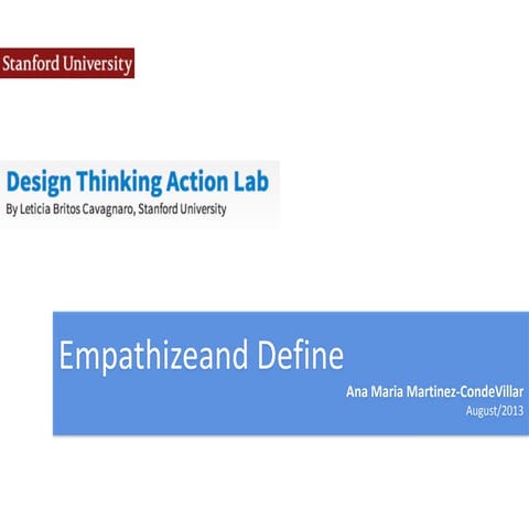 Design Thinking Action Lab - Stanford | PPTX