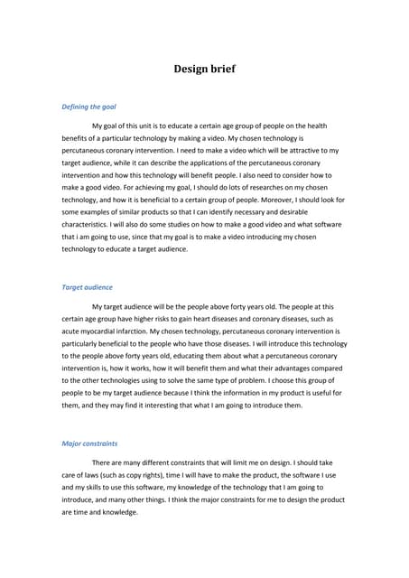 The Design Brief | PDF