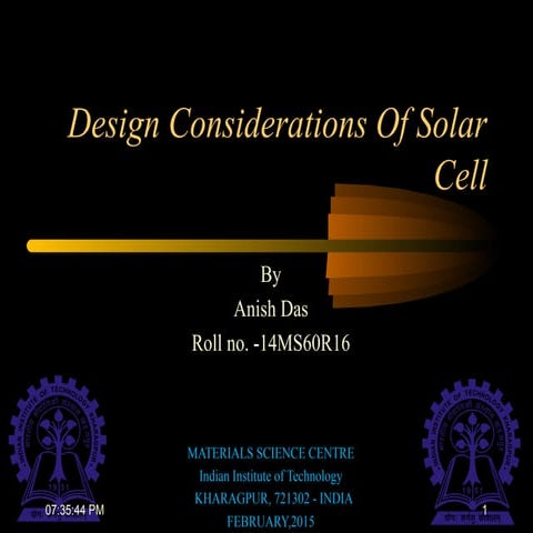 Simple design consideration solar cell. | PPT