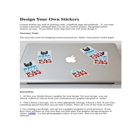 Design your own stickers | PDF