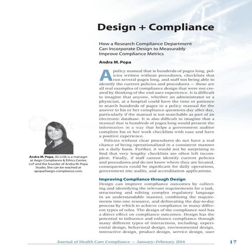 Design and the Elements of an Effective Compliance Program | PDF