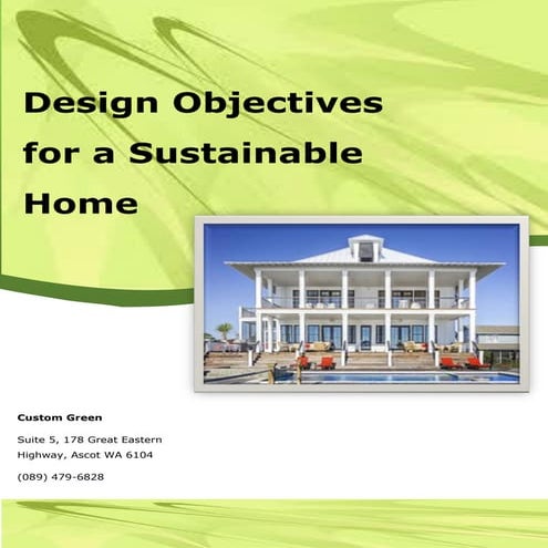 Design Objectives for a Sustainable Home | PDF