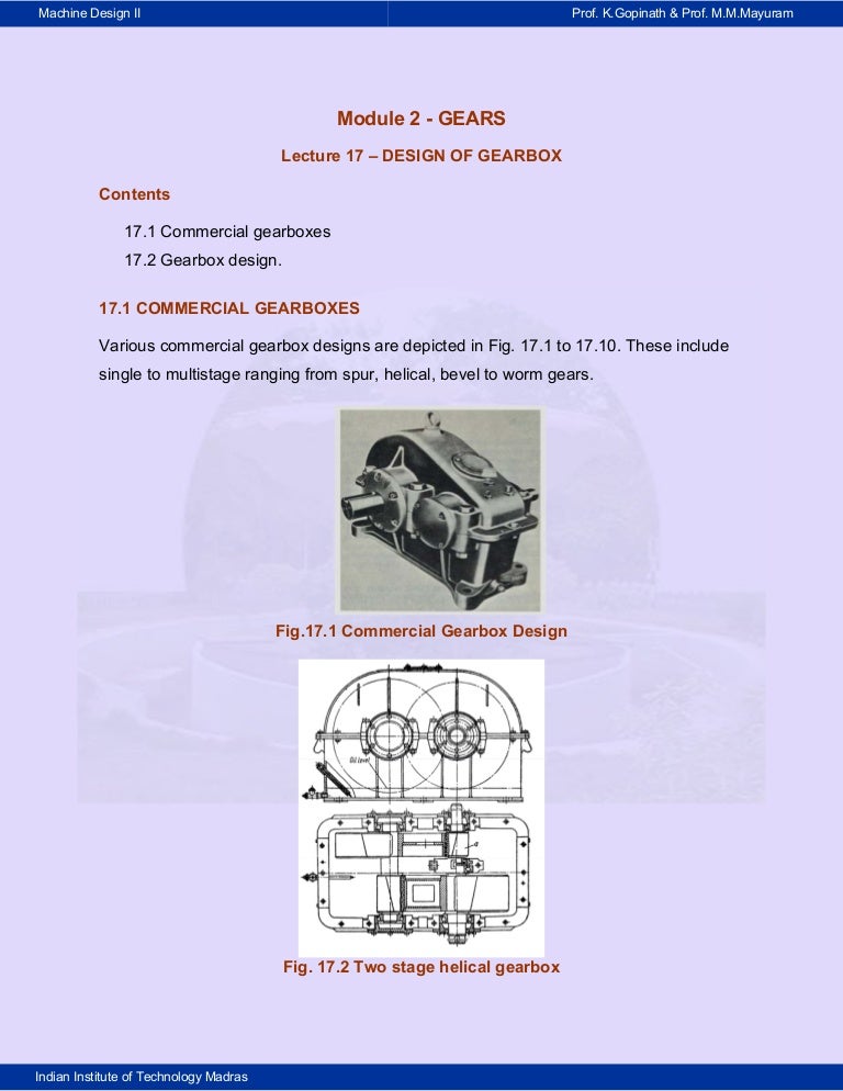 Design of-gear-box