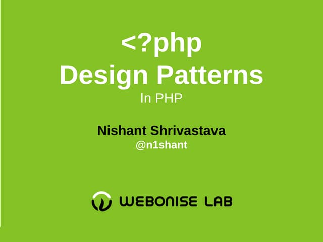 Design Patterns In Php Php Team Ppt