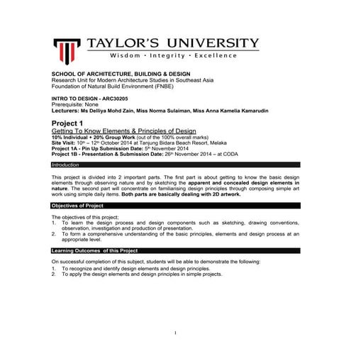 DESIGN PROJECT 1 FULL BRIEF | PDF