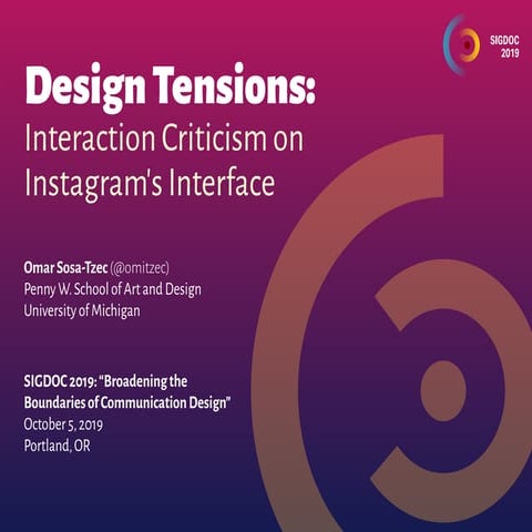 Design tensions: Interaction Criticism on Instagram’s Mobile Interface ...