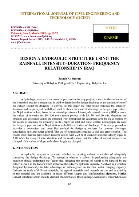 REVIEW PAPER ON “HYDRAULIC AND HYDROLOGICAL IMPACT ON BRIDGE” | PDF