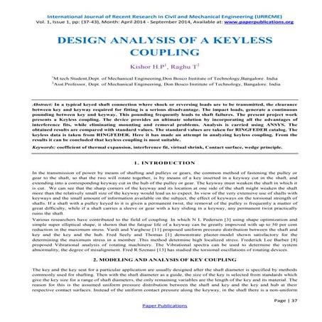 DESIGN ANALYSIS OF A KEYLESS COUPLING | PDF