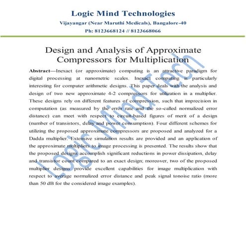 Design and analysis of approximate | PDF