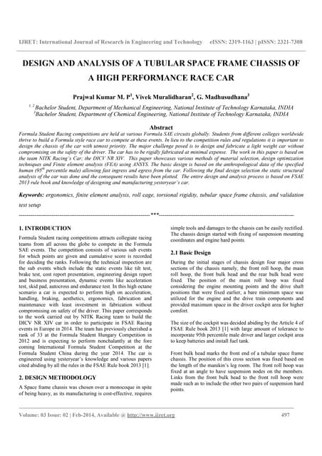 Design & Development of Formula Student Chassis | PDF | Performance ...