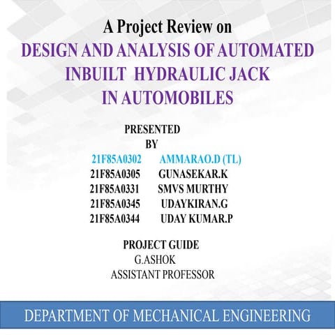 Design of hydraulic bottle jack | PDF