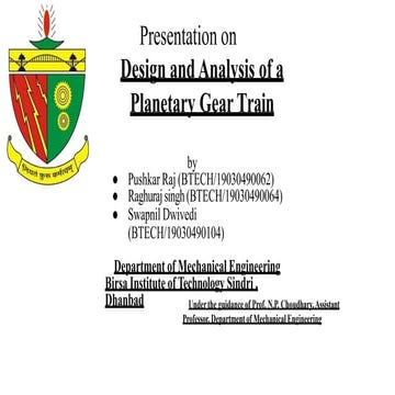 DESIGN AND ANALYSIS OF GEAR TRAIN...pptx