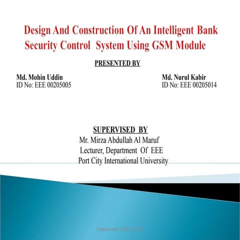 GSM Based Bank Security Control | PPT