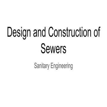 Design and construction of sewer | PPTX
