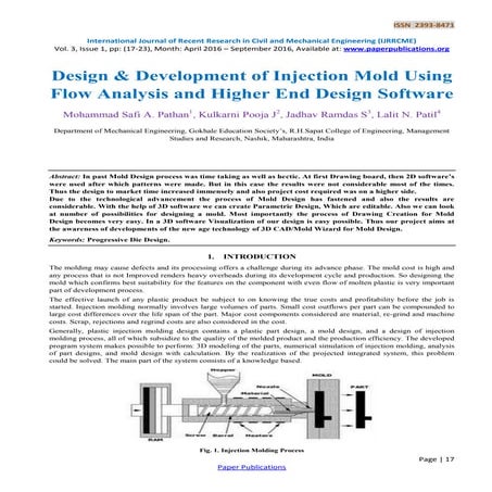 Design & Development of Injection Mold Using Flow Analysis and Higher ...
