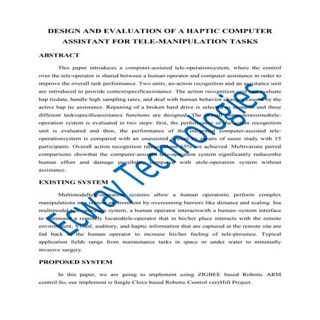 Design and evaluation of a haptic computer assistant for tele ...