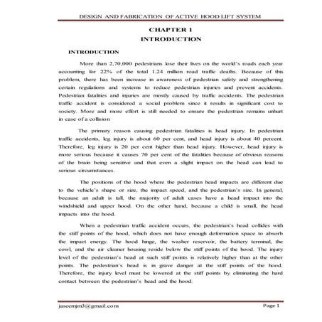 report Design and fabrication of active hood lift system | DOCX