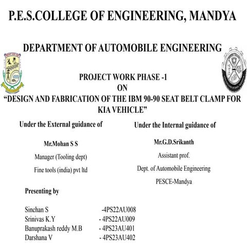 DESIGN AND FABRICATION OF THE IBM 90-90 SEAT BELT CLAMP KIA VEHICLE[1 ...