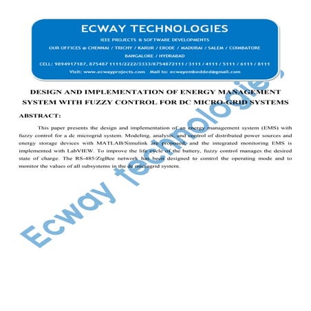 Design and implementation of energy management system with fuzzy control for dc micro grid ...