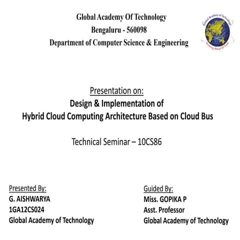 Design and implementation of hybrid cloud computing architecture based on cloud bus | PPT
