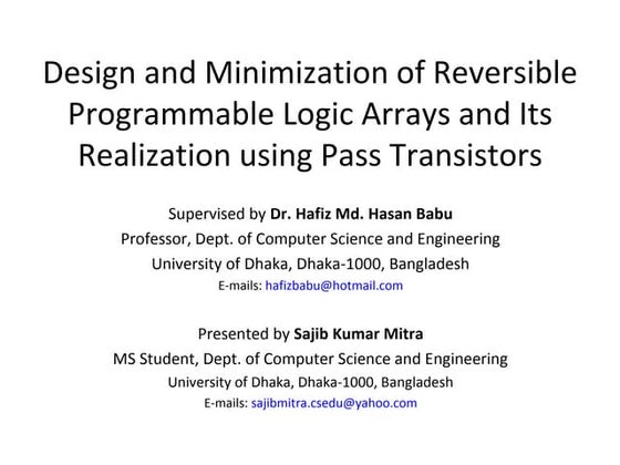 A New Design Technique of Reversible BCD Adder Based on NMOS with Pass ...