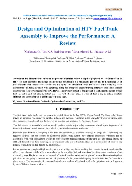 Design improvement of mobile emulsion tanker | PDF